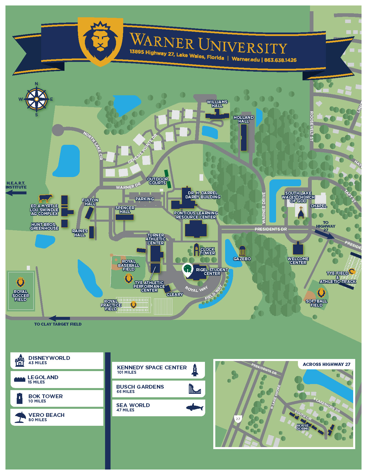 Campus Map and Directions - Warner University