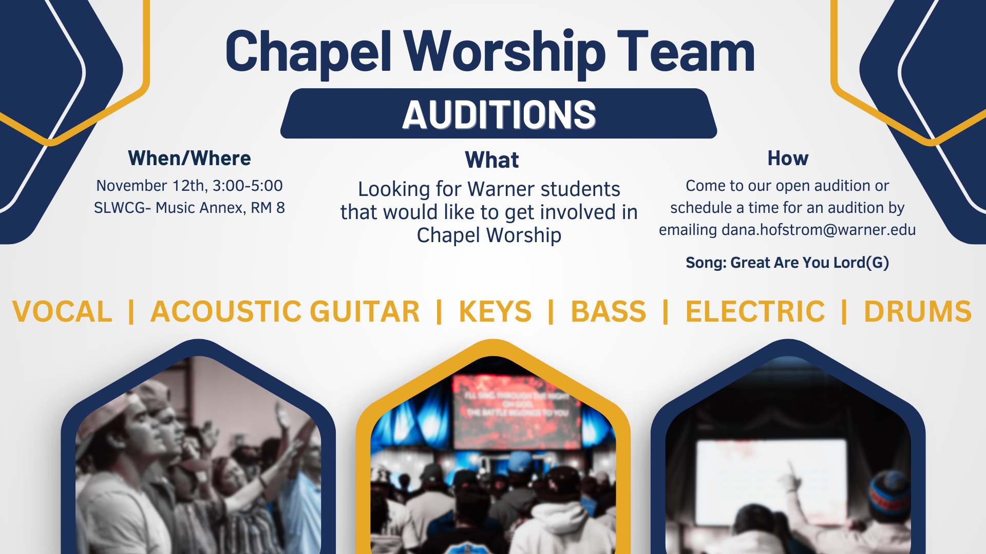 Chapel Worship Team Audition - Warner University